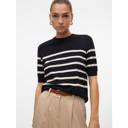 V&eacute;ro Moda Vero Moda Damen Kurzarmpullover &raquo;VMSABA PLAIN, Feinstrickpullover&laquo; Damenpullover, Rundhalsausschnitt, Kurzarm, Sommerpulli,, im Regular Fit aus 