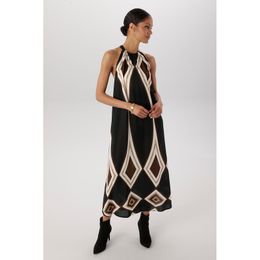 Aniston Selected Damen Aniston SELECTED Sommerkleid locker fallender Schnitt mit grafischen Muster - NEUE KOLLEKTION schwarz 42, N-Gr