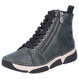 Rieker Damen Sneaker Freizeitschuh, Halbschuh, Schn&uuml;rschuh mit Kontraststeppung gr&uuml;n 40