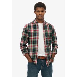 Superdry Herren Langarmhemd &raquo;VINTAGE CHECK SHIRT&laquo; kariertes Design, mit Markenlabel, Regular Fit gr&uuml;n 3XL, N-Gr