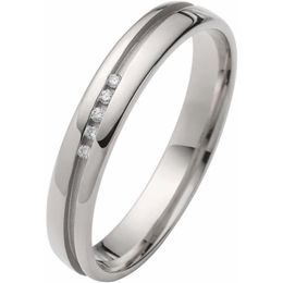 Firetti Unisex Trauring &raquo;Schmuck Geschenk Gold 375 Hochzeit Ehering "LIEBE"&laquo; Made in Germany, wahlweise mit oder ohne Brillanten wei&szlig; 17, 0,03 SI = 