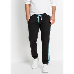 bonprix Herren bonprix Jogginghose aus Baumwolle und Polyester, mit vollelastischem Bund, Regular Fit schwarz 52/54, N-Gr