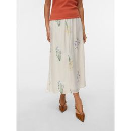 V&eacute;ro Moda Vero Moda Damen Sommerrock &raquo;VMLINA HW 7/8 EMB SKIRT WVN&laquo; Viskosemischung, normal geschnitten, mit Stickerei M (38)