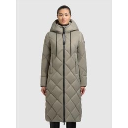Khujo Damen Khujo Steppmantel &raquo;CILIA&laquo; aus Nylon und Polyester, kniebedeckende Schnittform beige M (38)