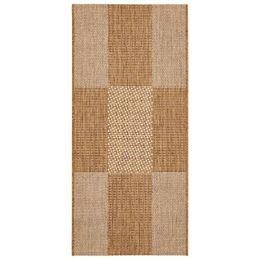 ANDIAMO Teppich &raquo;ARIZONA1&laquo; rechteckig 5 mm H&ouml;he Flachgewebe, kariertes Muster, In- und Outdoor geeignet, wetterfest braun Kunstfaser B : 67cm 1 Stk., 5mm, L: 