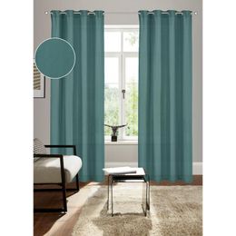 Bruno Banani Vorhang &raquo;Lagan&laquo; &Ouml;sen 2 Stk. tlg. 2-er Set, gewebt, Microfaser, versch. Gr&ouml;&szlig;en, einfarbig, Bestseller gr&uuml;n Polyester, Polyester 145cm, &Ouml;sen, 140cm