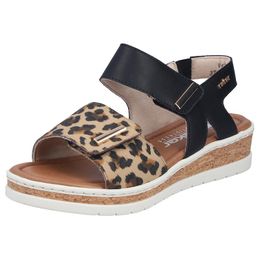 Rieker Damen Keilsandalette Sommerschuh, Keilsandalette, Plateausandale mit Klett 41