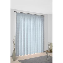 WIRTH Vorhang &raquo;Telfort&laquo; Kr&auml;uselband 1 Stk. tlg. blau Jacquard, Baumwolle, Polyester 225cm, Kr&auml;uselband, 132cm