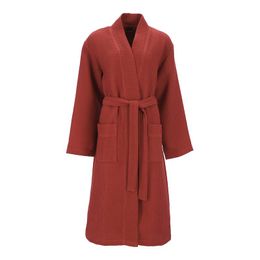 Vossen Bademantel &raquo;Siam, ideal f&uuml;r Sauna & Spa, Hotelbademantel, Morgenmantel&laquo; 1 Stk. Waffelpique rot Baumwoll-Mix XXS/XS L: 120cm