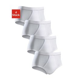 Clipper Herren Slip Packung, 4 Stk. schlichtes Basic f&uuml;r jeden Tag aus Feinripp wei&szlig; 5, 4 Stk.