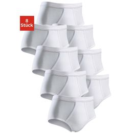 Clipper Herren Slip Packung, 8 Stk. schlichtes Basic f&uuml;r jeden Tag aus Feinripp wei&szlig; 7, 8 Stk.
