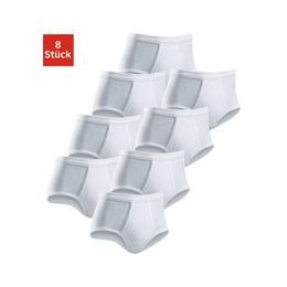 Clipper Herren Slip Packung, 8 Stk. schlichtes Basic f&uuml;r jeden Tag aus Doppelripp wei&szlig; 4, 8 Stk.