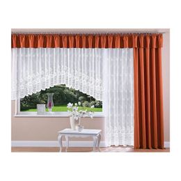 WIRTH Vorhang &raquo;Lahnstein&laquo; Schlaufen 2 Stk. tlg. orange Polyester 145cm, Schlaufen, 132cm