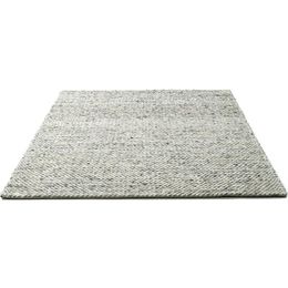 Theko Wollteppich &raquo;Arlberg&laquo; rechteckig 23 mm H&ouml;he reine Wolle, Strickoptik, ideal im Wohnzimmer & Schlafzimmer grau Wolle B : 70cm 1 Stk., 23mm, L: 