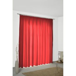 WIRTH Vorhang &raquo;Felsted&laquo; Kr&auml;uselband 1 Stk. tlg. rot Jacquard, Polyester 255cm, Kr&auml;uselband, 132cm