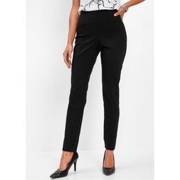 bonprix Damen bonprix Stretch-Hose elastischer Materialmix, figurbetonende Passform, schmaler Schnitt schwarz 54, N-Gr