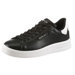 Replay Herren Sneaker Schn&uuml;rschuh, Halbschuh, Freizeitsneaker mit gepolstertem Schaftrand schwarz-wei&szlig; 43