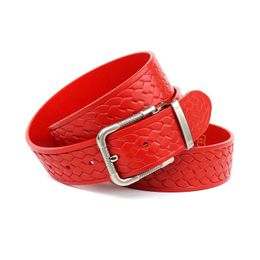 Anthoni Crown Damen Lederg&uuml;rtel rot 80