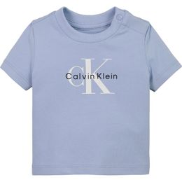 Calvin Klein Jeans M&auml;dchen T-Shirt &raquo;MONOGRAM SS T-SHIRT&laquo; f&uuml;r Babys bis 2 Jahre, Logo-Druck blau 68