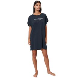Marc O'Polo Marc O'polo Damen Marc O'Polo Nachthemd &raquo;Mix & Match Cotton-Woven&laquo; Ohne Taschen mit &uuml;berschnittenen Schultern und Brandlogo auf der Brust blau S (36),