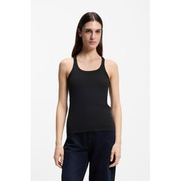 BOSS Orange Damen BOSS Orange Ripptanktop &raquo;Epetite Premium Damenmode&laquo; Slim Fit mit Logostickerei schwarz M (38)