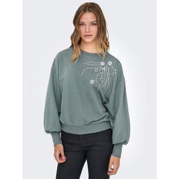 Only Damen Only Sweatshirt &raquo;ONLCAMELA BROOKE GLITTER LS ONECK UB SWT&laquo;, Baumwollmischung, regular fit, Rundhals S