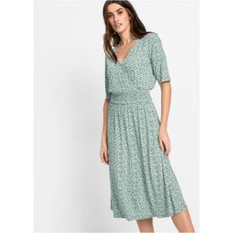 bonprix Damen bonprix Jerseykleid &raquo;Jerseykleid aus Viskose-Mix&laquo; f&uuml;r sommerliche Tage, aus Viskose und Elasthan, Kurzarm-Design gr&uuml;n 32/34 (XS), N-Gr