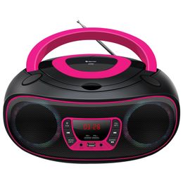 Denver TCL-212BT Boombox &ndash; CD, Bluetooth, USB, AUX LED-Lichter, rosa