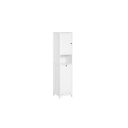 sobuy Badezimmer-Hochschrank mit 2 T&uuml;ren Wei&szlig; 40x38x170cm Funktional