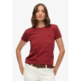 Superdry Damen Kurzarmshirt &raquo;SU-ESSENTIAL LOGO 90'S T SHIRT&laquo; angenehmes Tragegef&uuml;hl durch besonders weiche Haptik rot L