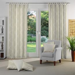 WIRTH Vorhang &raquo;Lahstedt&laquo; Schlaufen 1 Stk. tlg. beige Jacquard, Polyacryl, Polyester 145cm, Schlaufen, 135cm