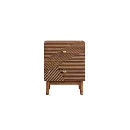 sobuy Nachttisch mit 2 Schubladen Dunkelbraun 45x40x58,2cm Funktional