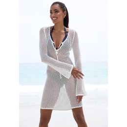 Lascana Damen Lascana Strickkleid mit langen &Auml;rmeln, modisches Strandkleid beige 38, N-Gr