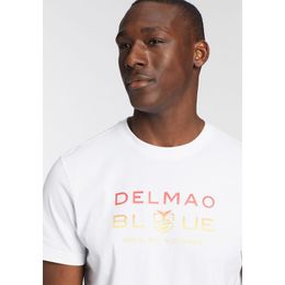 Delmao Herren DELMAO T-Shirt Kurzarm, bedruckt, Rundhals, aus 100% Baumwolle wei&szlig; L (52/54)