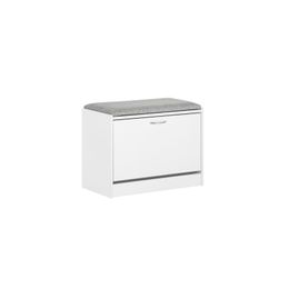 sobuy Schuhbank mit 1 T&uuml;r Hellgrau 60x30x47cm Funktional