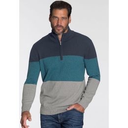 MAN'S WORLD Man's World Herren Troyer &raquo;Bis Gr&ouml;&szlig;e 5 XL&laquo; mit Blockstreifen blau XL (56/58)