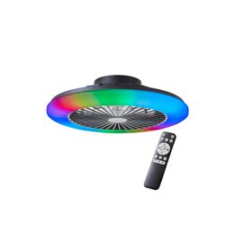 Brilliant LED Deckenleuchte mit Ventilator, 49 cm &Oslash; - RGB Frontlicht & CCT Zentralbeleuchtung, inkl. Fernbedienung, dimmbar & Farbwechsel