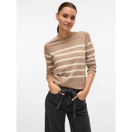 V&eacute;ro Moda Vero Moda Damen Rundhalspullover &raquo;VMSABA PLAIN LS O-NECK PULLOVER GA NOOS&laquo; beige XS