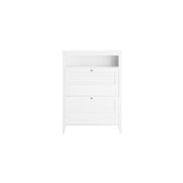 sobuy Schuhschrank mit 2 T&uuml;ren Wei&szlig; 80x25x108cm Modern