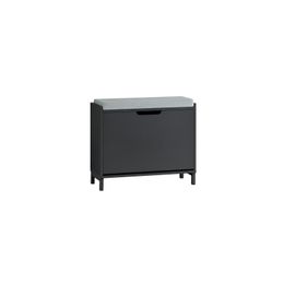 sobuy Schuhbank mit 1 T&uuml;r Schwarz 60x24x51cm Industriell