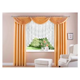 WIRTH Vorhang &raquo;Lahnstein&laquo; Schlaufen 2 Stk. tlg. rot Polyester 145cm, Schlaufen, 132cm