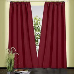 Weckbrodt-Gardinen Vorhang &raquo;Sento&laquo; Kr&auml;uselband 1 Stk. tlg. Baumwolle, blickdicht, matte Struktur, unifarben, Gardine, Store rot Baumwolle, Polyester 150cm, Kr&auml;uselband, 
