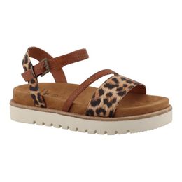 Mustang Shoes Damen Sandale &raquo;Malina&laquo; Plateausandalette, Sommerschuh, Urlaubsschuh in Leo-Optik 37