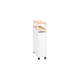 sobuy Toilettenschrank mit Toilettenpapierhalter und 3 Schubladen Holzfarbe 50,5x20,4x79cm