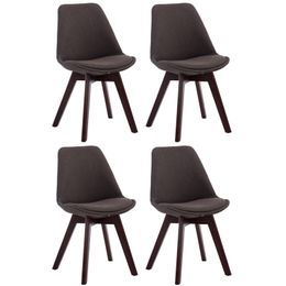CLP 4er Set Retrost&uuml;hle Borneo V2 Mit Stoffbezug Und Hochwertiger Polsterung I Lehnst&uuml;hle Mit Holzgestell