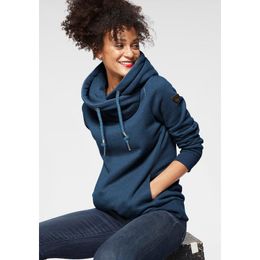 Ragwear Damen Kapuzensweatshirt &raquo;GRIPY BUTTON O&laquo;, Baumwollmischung, Kapuze blau XXL