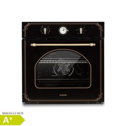 Klarstein Victoria Einbaubackofen Retro-Design 9 Funktionen 50-250&deg;C schwarz Schwarz