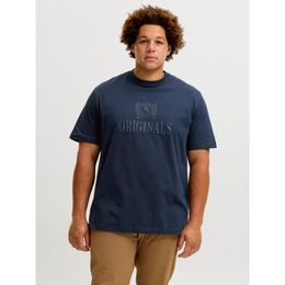 Jack & Jones PlusSize Jack & Jones Plussize Herren Jack & Jones PlusSize T-Shirt &raquo;JORFREDERIKSBERG MONOGRAM TEE SS CN PLS&laquo; Baumwolle blau 5XL