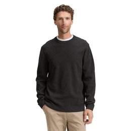 Tom Tailor Herren Tom Tailor Strickpullover mit B&uuml;ndchen schwarz 3XL