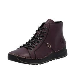 Rieker Damen Schn&uuml;rboots Schn&uuml;rstiefelette, High Top Sneaker, Plateauboots mit Profilsohle lila 41